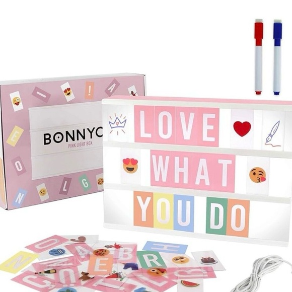 Other | Bonnyco Pink Light Box With Letters And Emojis | Poshmark